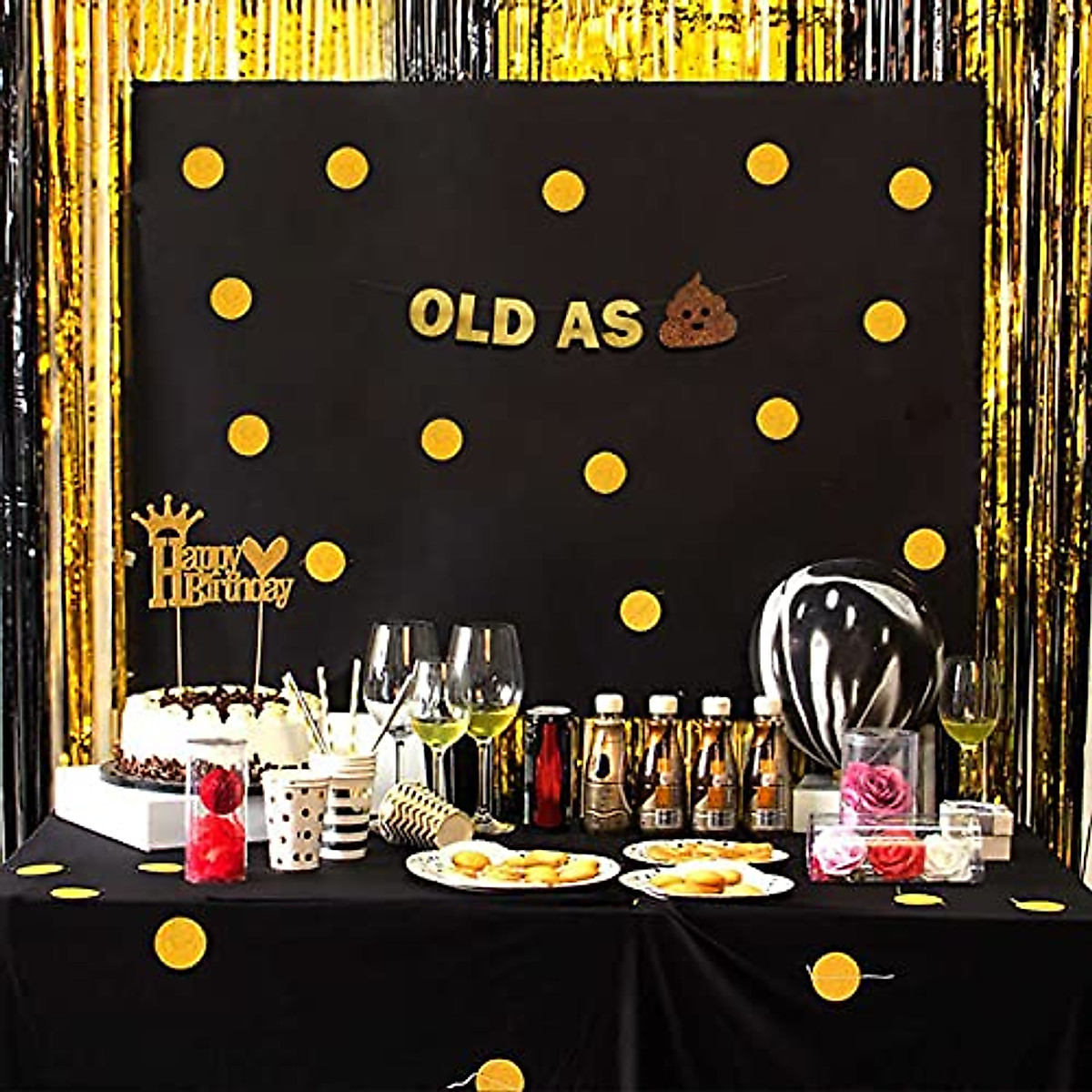 Old As S**t Glitter Banner – Funny Birthday and Retirement Party Supplies, Ideas, Gifts and Decorations