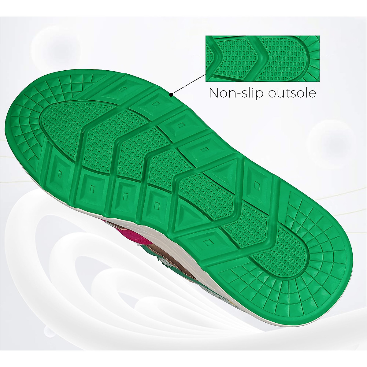 LUCKY STEP Women‘s Fashion Cusual Sneakers Platform Classic Leopard Walking Tennis Travel Shoes Chunky Colorful Lifestyle Sneakers(Fuchsia/Green,8.5B(M) US)