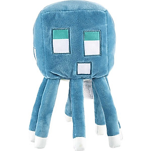 Mattel Minecraft Glow Squid Plush Figure with Lights & Sounds, Glow-in-The-Dark Soft Toy Based on Video Game, Collectible Gift for Fans Age 3 Years & Older