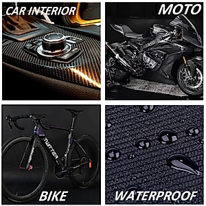 Carbon Fiber Vinyl Wrap 10ft x 1ft Self Adhesive Film, Black Vinyl Wrap Bubble Free with Air Release Technology, Perfect for Cars DIY Exterior Interior Protection (Black Carbon Fiber, 10ft x 1ft)