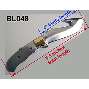 Whole Earth Supply 420 Stainless Steel Knife (420 Stainless Steel, Pair of 4 inch Guthook Blades)