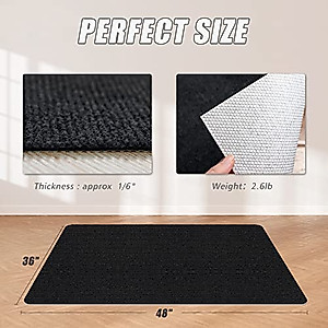 Sycoodeal Office Chair Mat,Computer Gaming Desk Chair Mat,Carpet for Hard Wood & Tile Floor,Large Anti-Slip Floor Protector Rug,Anti-Slip Home Chair Mat,Easy to Clean,48" X 36" Black