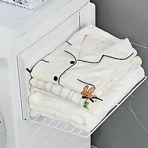 ROLIZOE Magnetic Multi-Purpose Organizer Shelf for Washing Machine Side Storage,Fridge Magnet Organizer Shelf,Towel Storage Rack for Bathroom, Laundry Room Magnetic Folding Shelf（White）