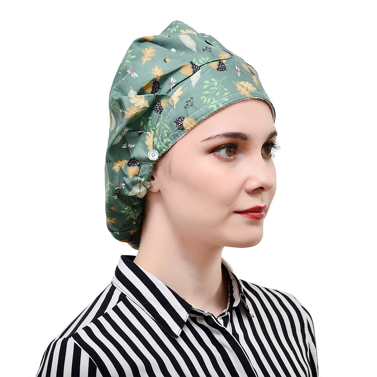 DREYOLIFE 3 Piece Bouffant Hats Cotton Sweatband Value Set