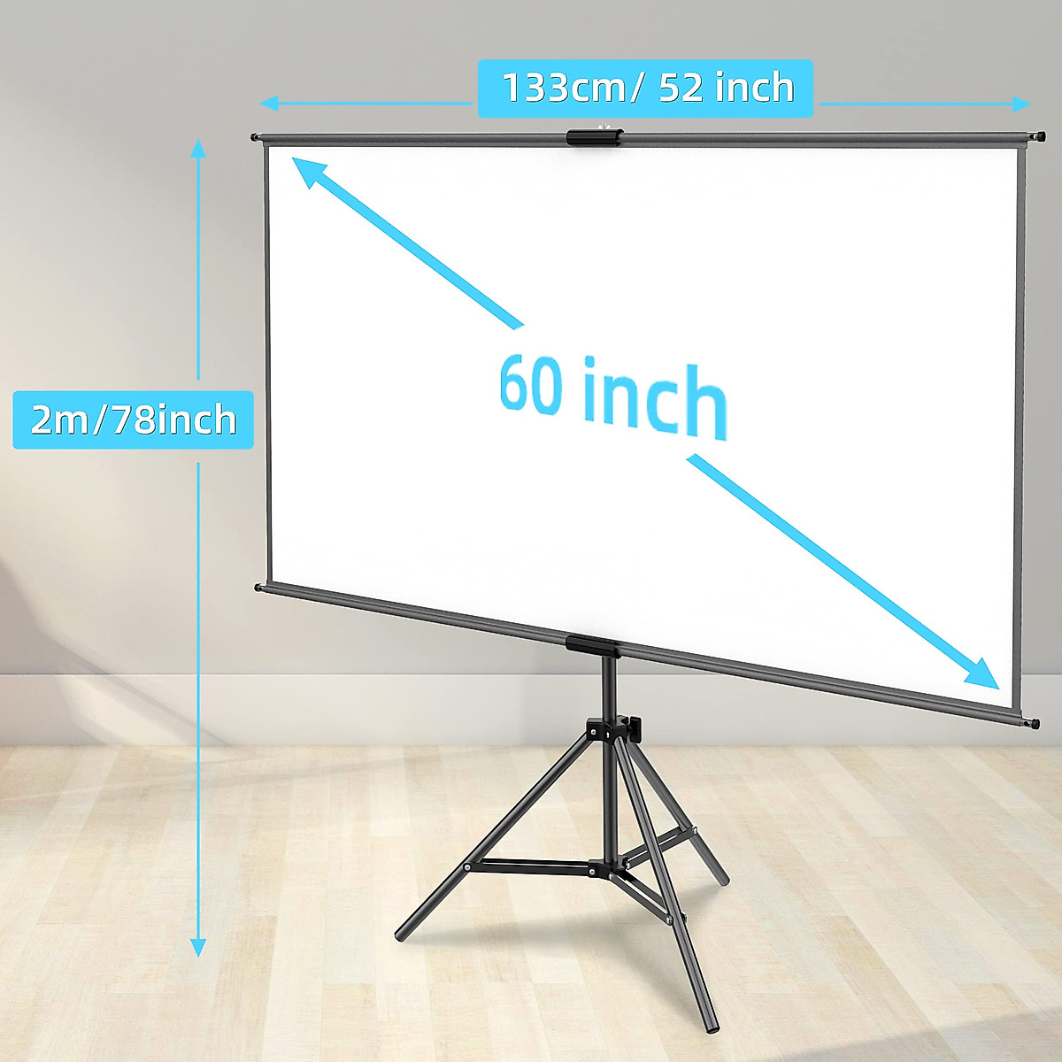 Small Portable Projector Screen Tripod Stand lejiada Mobile Projection Screen, Lightweight Carry & Easy Adjustablle for Schools Meeting Conference Indoor Outdoor Use,