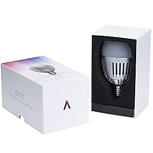 Aputure Accent B7C Smart Led Light Bulbs 7W RGBWW,TLCI 96+ CRI 95+ 2,000K-10,000K Adjustable 0-100% Stepless Dimming CCT/HSI/FX Mode App Control Built-in Battery/AC Power via E26/E27 Socket