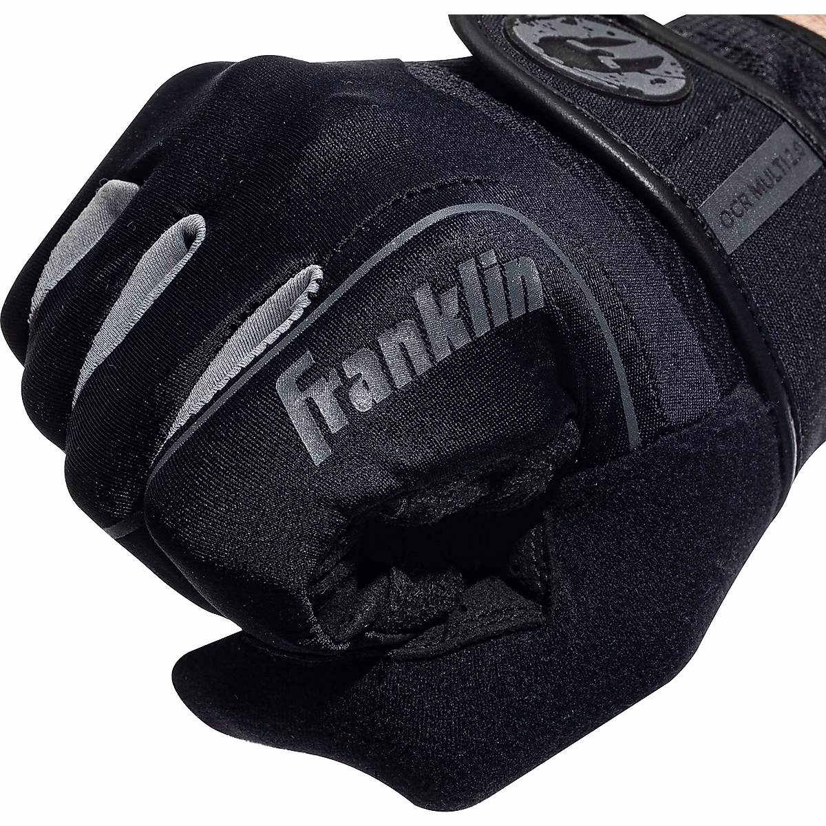 Franklin Sports Spartan Race Gloves - Mens + Womens OCR Obstacle Course Gloves - Pair - Black/Grey - Multi Sport Gloves Large