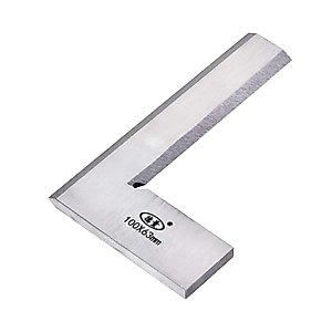 uxcell Precision Bevel Edge Machinist Square 4" x 2.5" (100x63mm) Engineer Woodworking Try Square Right Angle Ruler Solid Steel Square