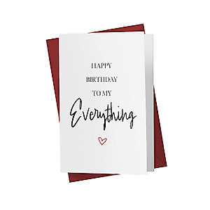 Sweet Birthday Card for Men Women, Large 5.5 x 8.5 Romantic Birthday Card for Him Her, Happy Birthday Card for Boyfriend, Birthday Card for Husband Wife Girlfriend, Karto My Everything