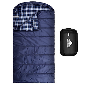 AGEMORE Cotton Flannel Sleeping Bag for Adults, Lightweight and Water Resistant Sleeping Bag for Warm Weather with 100% Cotton Lining, Great for Camping Backpacking, Hiking, Travel, Indoor and Outdoor