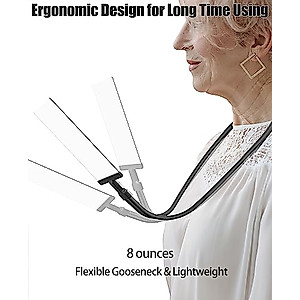 Magnifying Glass for Reading 5X Hands Free 5.3''x 8.7'' Magnifier Neckwear Large Full Page View, for Seniors, Men and Women, Magnifying Lens for Sewing Cross Stitch Needlepoint Jewelry Coins(Black)