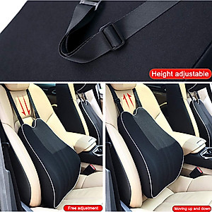 Car Lumbar Support Back Cushion Memory Foam with Back Pain Relief for 200 300 Pacifica DS DS3/CABRIO DS4/crossback DS5 1PCS Black