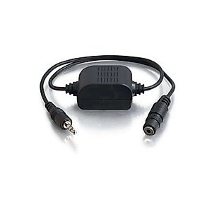 Legrand - C2G 3.5MM Isolation Transformer, Black Auxiliary Isolation Transformer to Stop Speaker Hum from Ground Loops, 21 Inch Audio Jack Extension Cable, 1 Count, C2G 40000