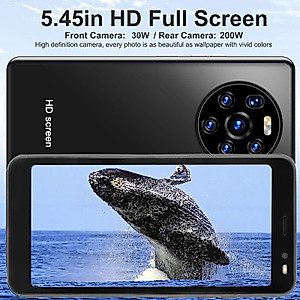 Zopsc Mate40 Pro Mobile Phone, Unlocked Smartphone for Android with 5.45in HD Full Screen, MTK6572 Dual Core CPU, 128GB Expandable Storage, HD Camera, BT, FM, GPS (Black)