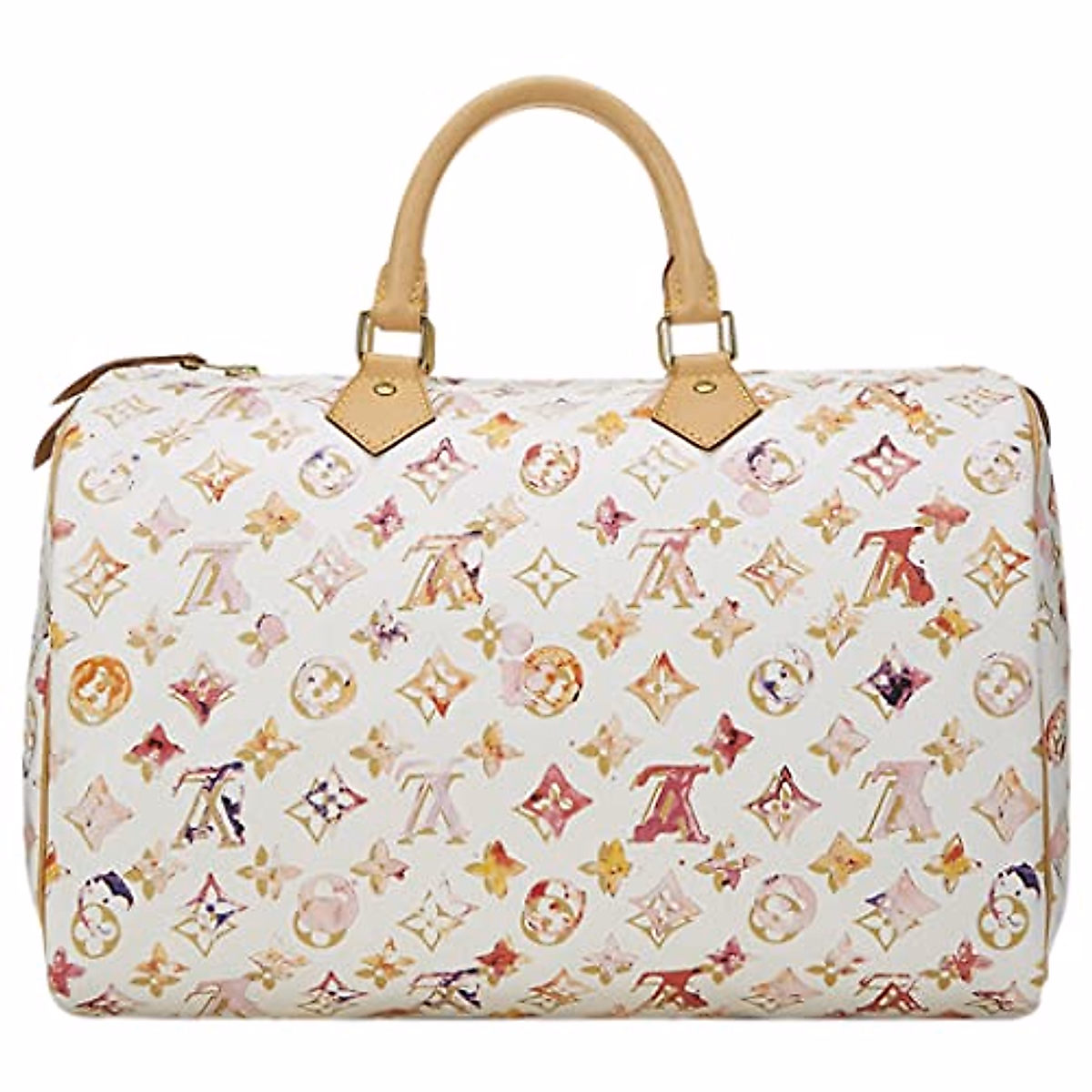 Louis Vuitton, Pre-Loved Richard Prince x Louis Vuitton, Pre-Loved Limited Edition Monogram Watercolor Speedy 35, White