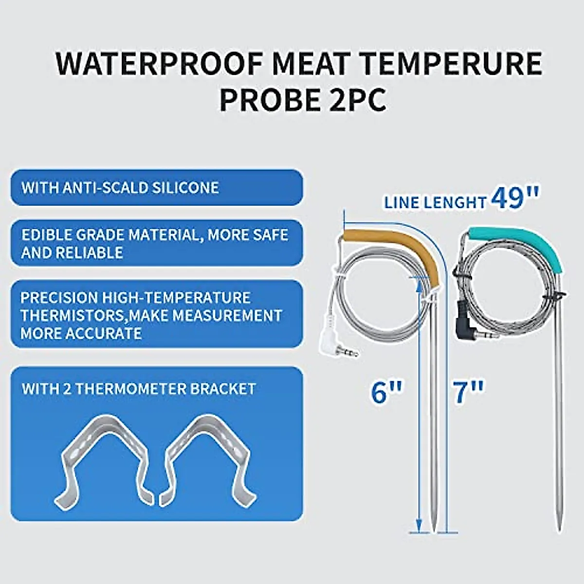 MAHUIBIN Replacement for Traeger Digital Pro Controller, Compatible with Traeger Wood Pellet Grills, with Waterproof Meat Temperure Probe 2pc and 7" RTD Temperature Sensor…