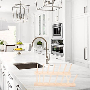 BESPORTBLE 2pcs Storage Rack Pot Lid Organizer Cutting Board Drying Stand Countertop Plate Holder Pot Pan Organizer Desk Topper Shelf Draining Rack Cup Drying Stand Baby Wood Tool Foldable