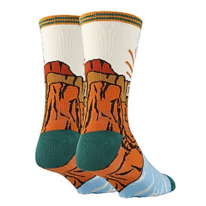 Men's Novelty Crew Socks ,National Park, Oooh Yeah Funny Fun Crazy Cool Socks, Casual Dress Socks (Grand Canyon)
