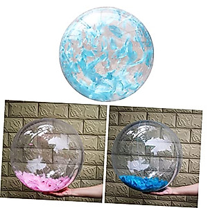 CIYODO Inflatable Toy Out Door Toys Clear Beach Balls Swimming Pool Water Beach Toys Outside Toys Outdoor Playset Ball Toy Round Transparent Ball Indoor Ball Pool Party Blue