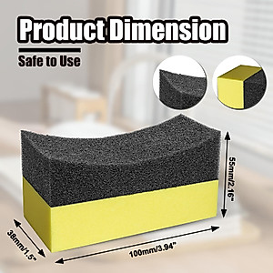 Uenhoy 4 Pcs Tire Contour Dressing Applicator Pads Tire Dressing Shine Sponge, Color Polishing Sponge Wax Buffing Pads for Car Class & Painted Steel & Porcelain