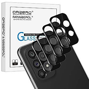 Orzero (4 Pack) Compatible for Samsung Galaxy A53 5G, Samsung Galaxy A33 5G Camera Lens Protector, Tempered Glass 9 Hardness HD Anti-Scratch Full Coverage Bubble-Free (Lifetime Replacement)