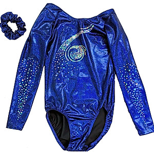 Look-It Activewear Gymnastic Leotard Midnight Blue Long Sleeve leotard for Women Adult Large (size 10-12)