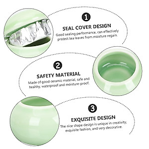 SHOWERORO 5pcs Mini Tea Cans Food Container Ceramic Storage Cans Ceramic Cookie Jar Storage Jars Ceramic Balm Jar Wooden Chanukah Ceramics Powder Decorative Jar