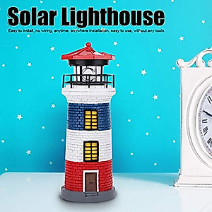 XinPengtai Solar Revolving Lighthouse Waterproof Outdoor Sensor Light Unique Garden Decoration Landscape Lights for Garden Courtyard Decoration,Red+blue+white,SZ3119200061112-896-1626155261,Medium