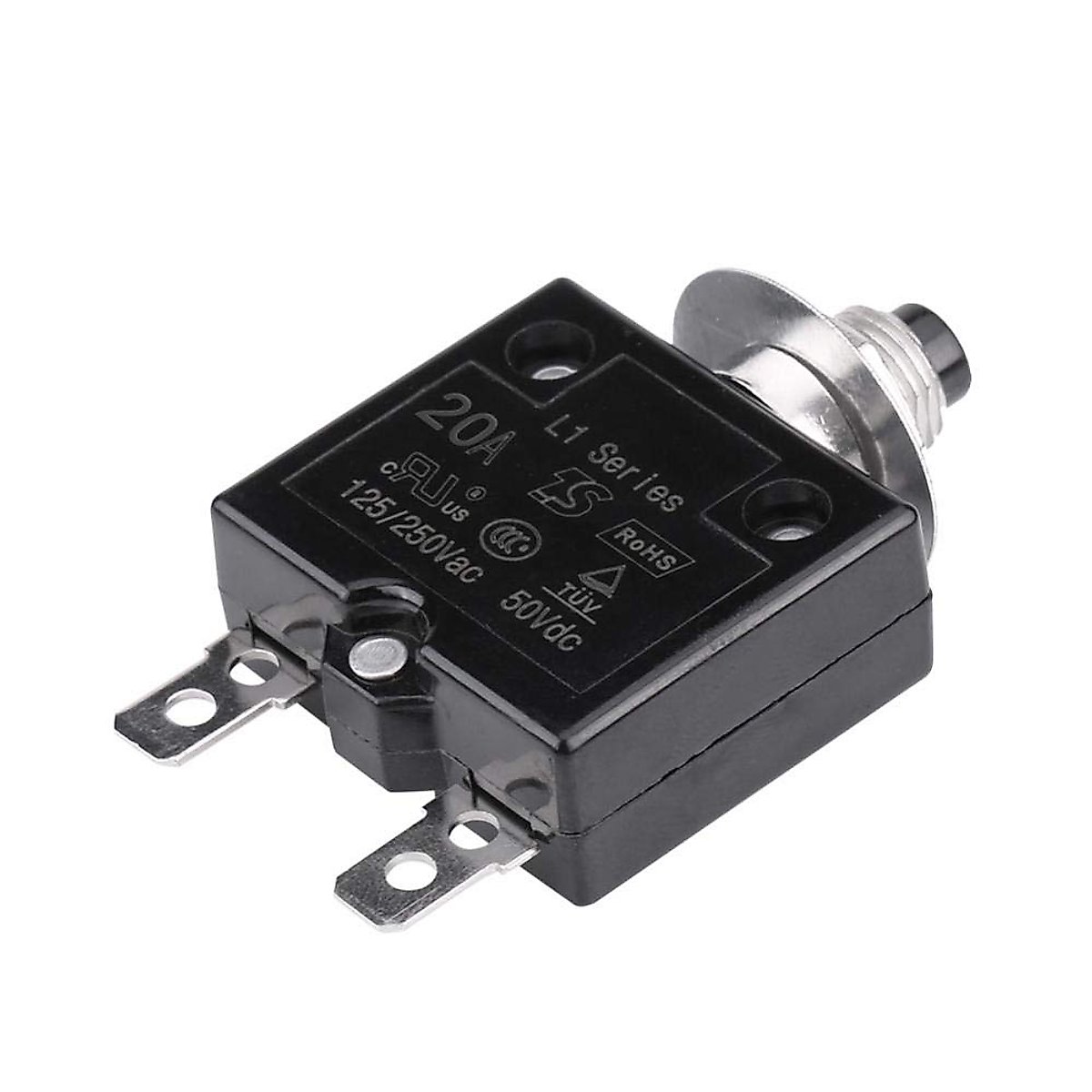 Aramox 5 A / 8 A / 10 A / 15 A / 18 A / 20 A / 30 A Thermal Switch Reset, Current Overload Device Circuit Breaker Manual Reset Circuit Breaker Overcurrent Protector(20A)