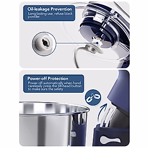 Stand Mixer, Petalirs 6 QT 660W 6-Speed Tilt-Head Food Mixer, Kitchen Electric Mixer with Dough Hook, Wire Whip & Beater