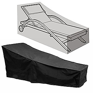 Comfysail Sun Lounger Cover Waterproof Sunbed Cover Outdoor Garden Patio Furniture with a Storage Bag,Black,208x76x41/79cm