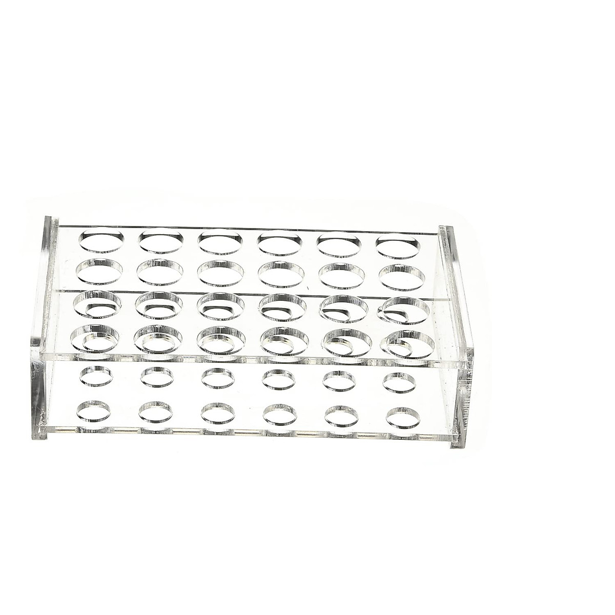 Othmro 2pcs Transparent Acrylic Test Tube Holder Rack,Centrifuge Tube Holder,Plastic Stand for Labortory Holder 14mm 24Holes Suitable for 5ml Test Tubes