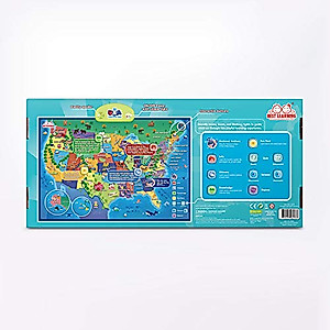 BEST LEARNING i-Poster My USA Interactive Map - Educational Smart Talking US Poster Toy for Kids Boy or Girl Ages 5 to 12 Years | United States Geography Electronic Game Children 5, 6, 7 Gift Present