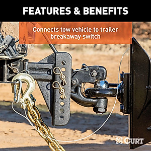 CURT 52020 Replacement Trailer Breakaway Switch Lanyard