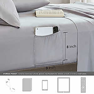 Comfort Spaces Full Comforter Sets with Sheets - Bed in a Bag 9 Pieces Teen Bedding Sets Full, Red and Grey Stripes Bedding Full, College Full Bed Set with 2 Side Pockets Bedroom Organizer