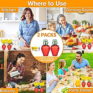 Fruit Fly Traps for Indoors,Effective Fly Catcher Gnat Traps for House with Yellow Sticky Traps,Fruit Fly Trap with Sticker with Bait Safe Non-Toxic Reusable Fly Trap for Home, Plant, Kitchen