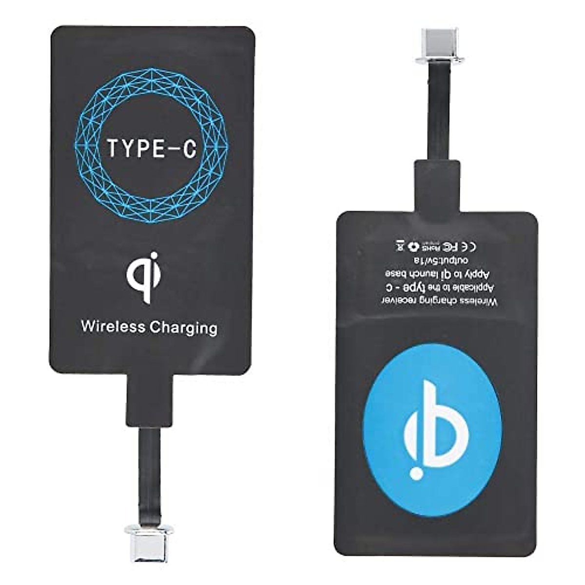 2PCS Universal Ultra Slim Type C Wireless Charger Charging Receiver Module, Qi Receiver Widely Suitable for Type C Mobile Phone