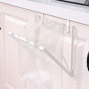 Psivika 2 Pcs Hanging Trash Garbage Bag Holder Folding Storage Holder Racks for Kitchen Different Size Plastic Bag (Black)
