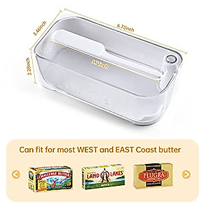 aceyoon Butter Dish with Transparent Lid, Dishwasher Safe Butter Storage Container, ABS Plastic Butter Dish for Countertop, Butter Dishes with Knife & Butter Stick