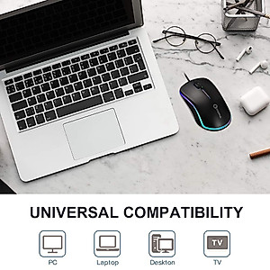 COOLERPLUS FC112 USB Optical Wired Computer Mouse with Easy Click for Office and Home, 1000DPI, Premium and Portable,Compatible with Windows PC, Laptop, Desktop, Notebook (Purple)