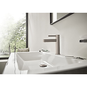 hansgrohe Finoris Modern 1-Handle 1-Hole 6-inch Tall Bathroom Sink Faucet in Brushed Nickel, 76010821