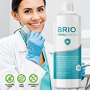 BrioCare Oral Swish, Natural & Vegan Oral Care, Gentle Hygiene Mouthwash Rinse, Fight Bad Breath, Plaque & Cause of Gum Disease, Support Tender Gums, Alcohol Free, Pure Hypochlorous HOCl by BRIOTECH