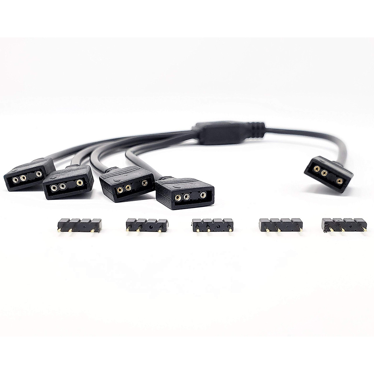 Micro Connectors 3-Pin Addressable RGB (ARGB) 1 to 4 Splitter Cable - 50cm with Male Pins (F04-04ARGB-50)