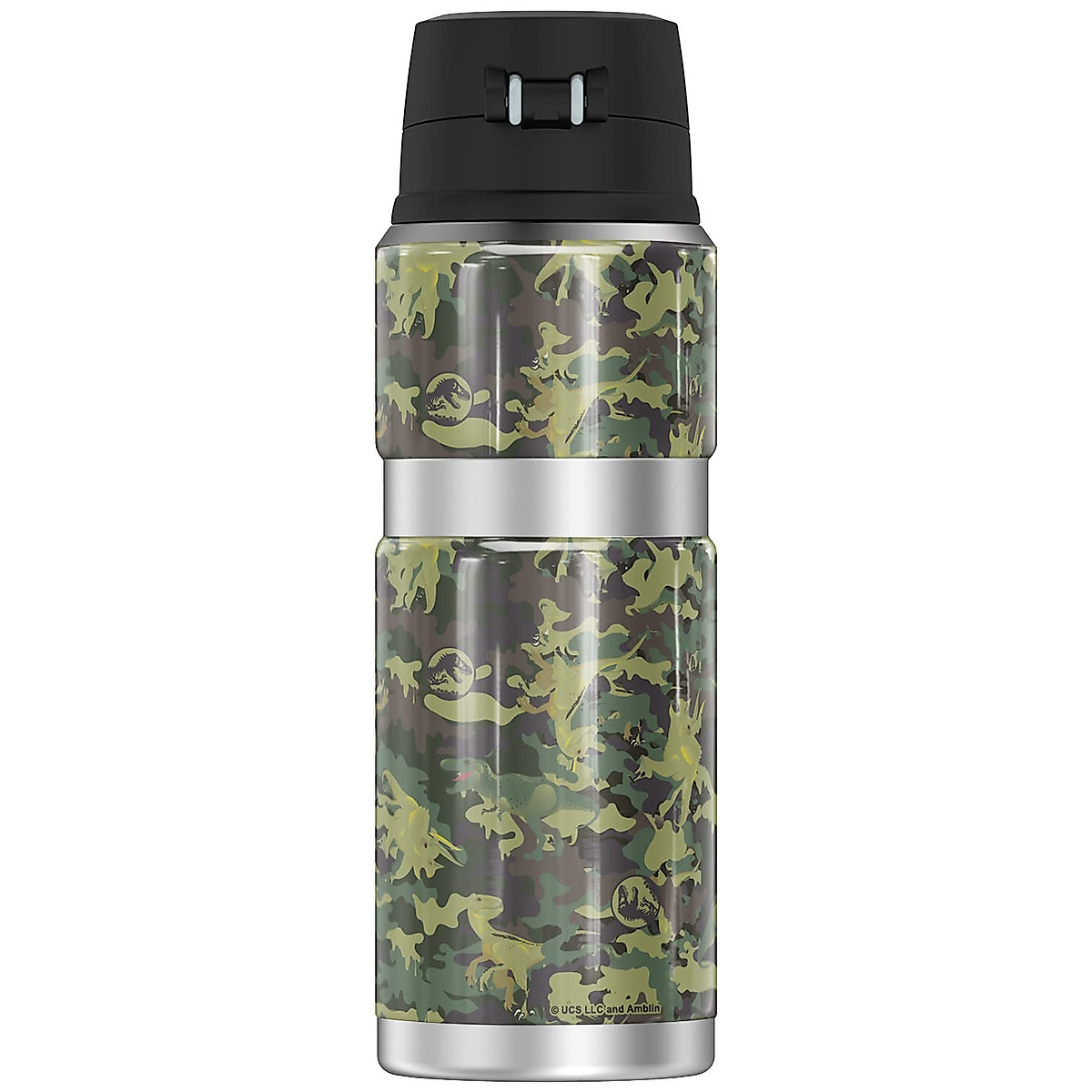 Jurassic Park Camo Logo THERMOS STAINLESS KING Stainless Steel Drink Bottle, Vacuum insulated & Double Wall, 24oz