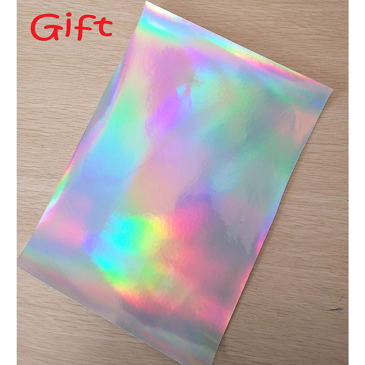 Transparent Iridescent PVC Sheet Cosplay Performance Accessories Holographic Waterproof Synthetic Leather for Party Decoration 0.1mm Thick 11.8X47"