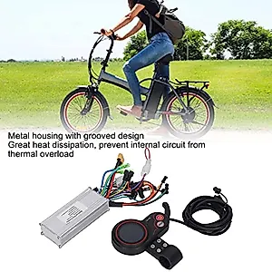 Alomejor Electric Bike Scooter Controller with Round Colorful Thumb Throttle LH100 LCD Panel for 500W Motors 48V 60V