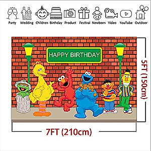 7x5ft Brick Wall Street 1st 2nd Boy Girl First Second Happy Birthday Party Banner Photo Backgrounds Cartoon Photography Backdrops Baby Shower Decoration Supplies Photo Booth Props