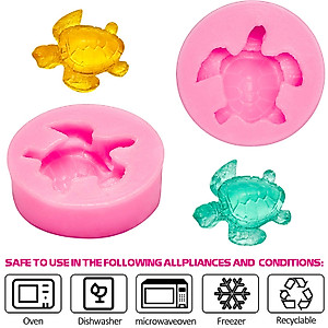 2 Pieces Sea Turtle Silicone Mold Turtle Candy Fondant Mold Tortoise Chocolate Making Mold for DIY Baking Cake Desserts Decoration Tools