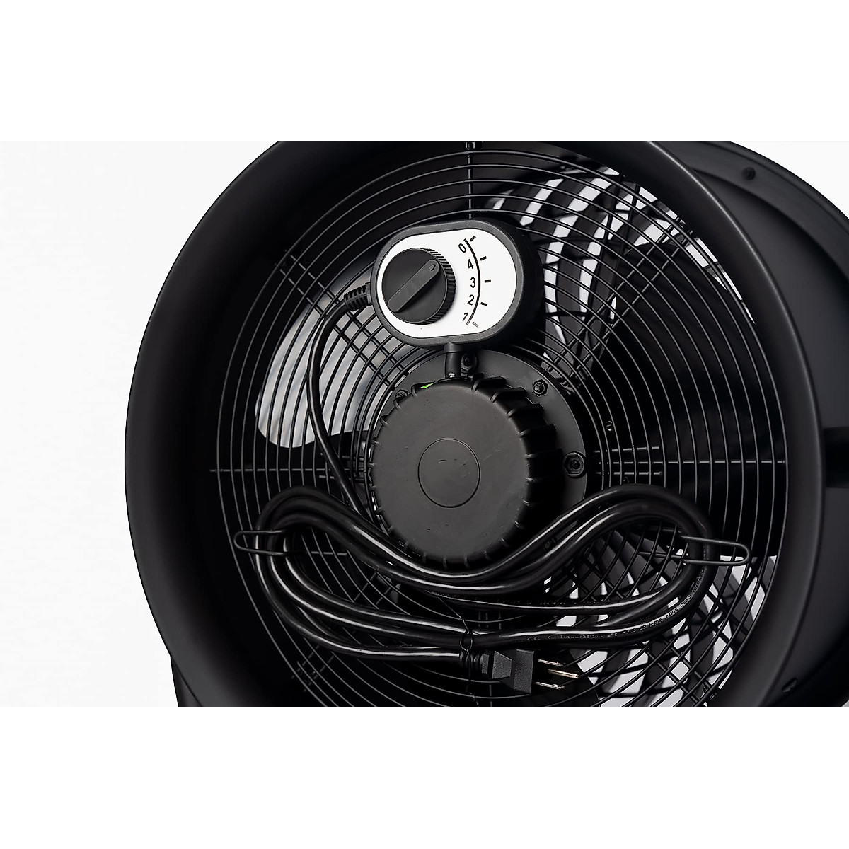 CAT by CATERPILLAR HVD-14AC - 14" High-velocity Drum Air Circulator Fan with 360-degree Pivoting Head, and Dual Ball Bearing 4-speed Motor, BLACK