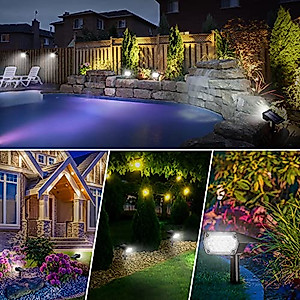 CONERIFE Solar Spot Lights Outdoor, 6 Pack Solar Outdoor Lights Waterproof, IP65 Wireless Wall Lights, Dark Sensing On/Off for Garden Driveway Walkway